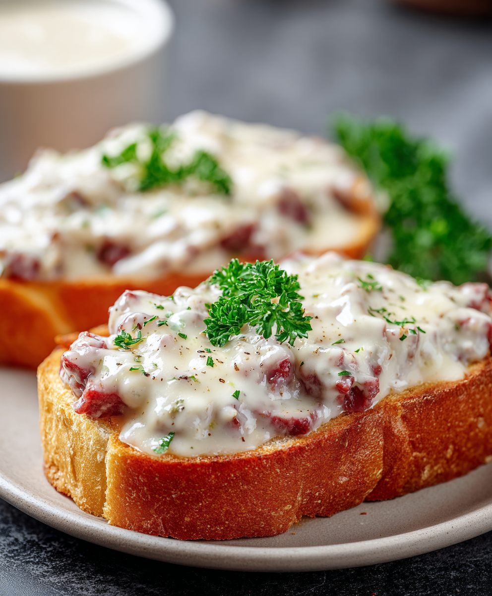 Creamed Chipped Beef Breakfast Toast – MaryaneCuisine