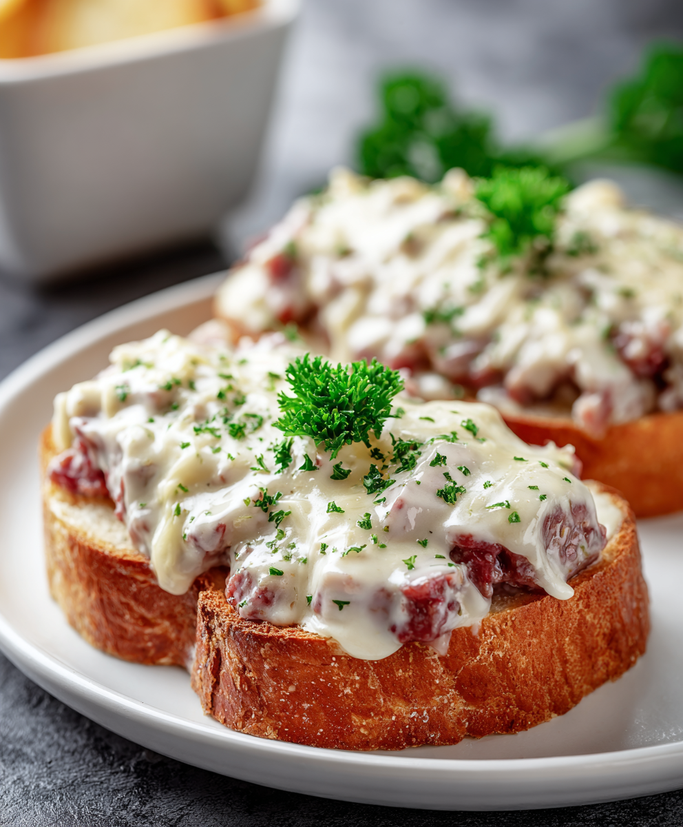 Creamed Chipped Beef Breakfast Toast – MaryaneCuisine