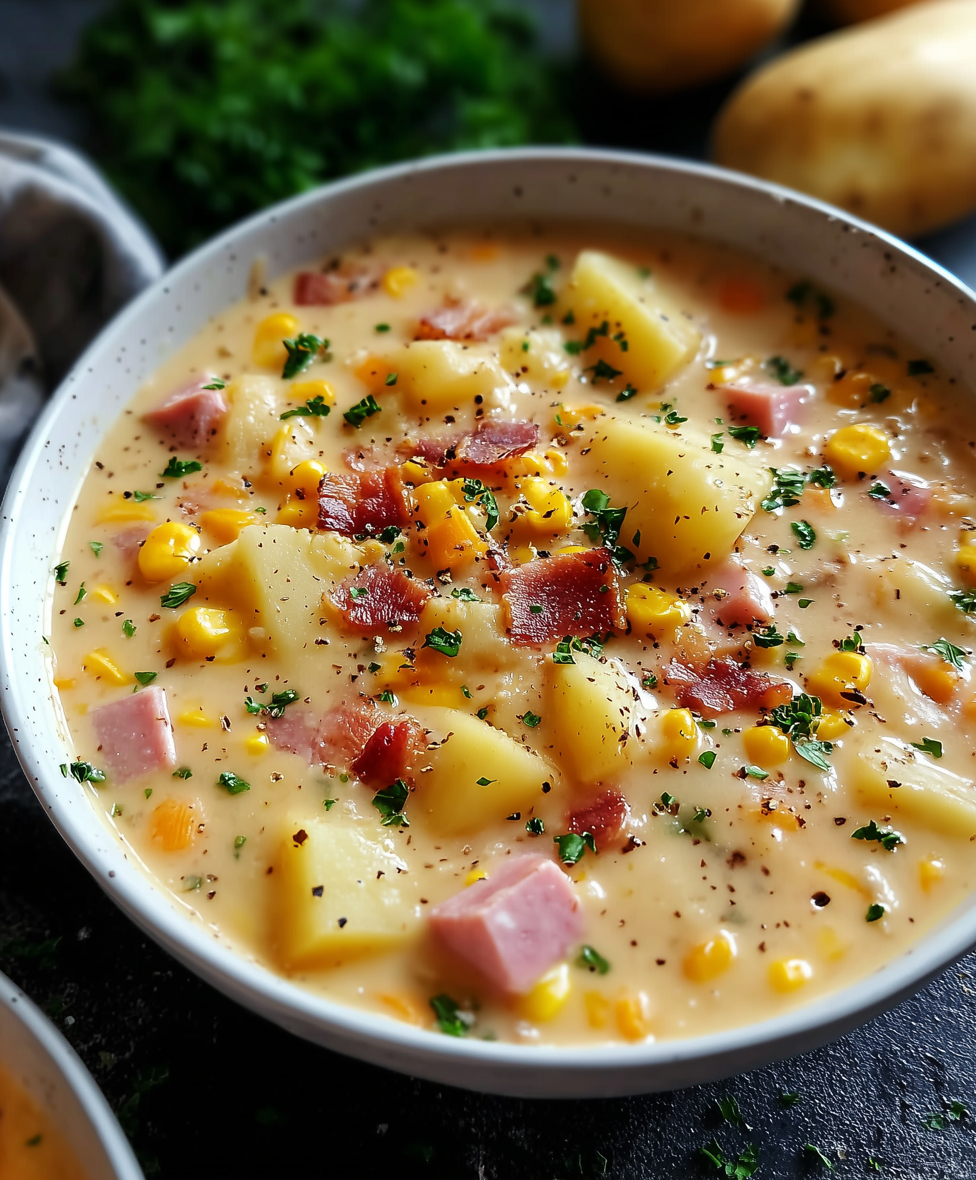 Creamy Ham Potato Corn Chowder – MaryaneCuisine