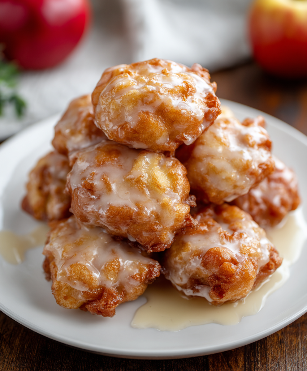 Glazed Apple Fritters Dessert Bites - MaryaneCuisine