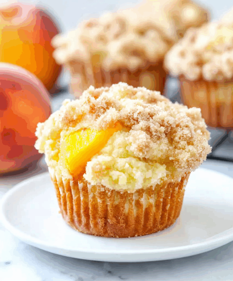 Streusel Peach Cobbler Muffins – MaryaneCuisine